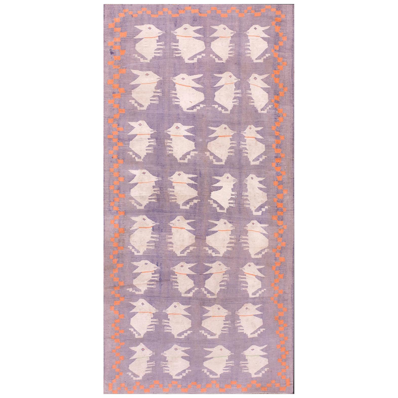 Sand Stripe Indian Wool Dhurrie Rug For Sale at 1stDibs