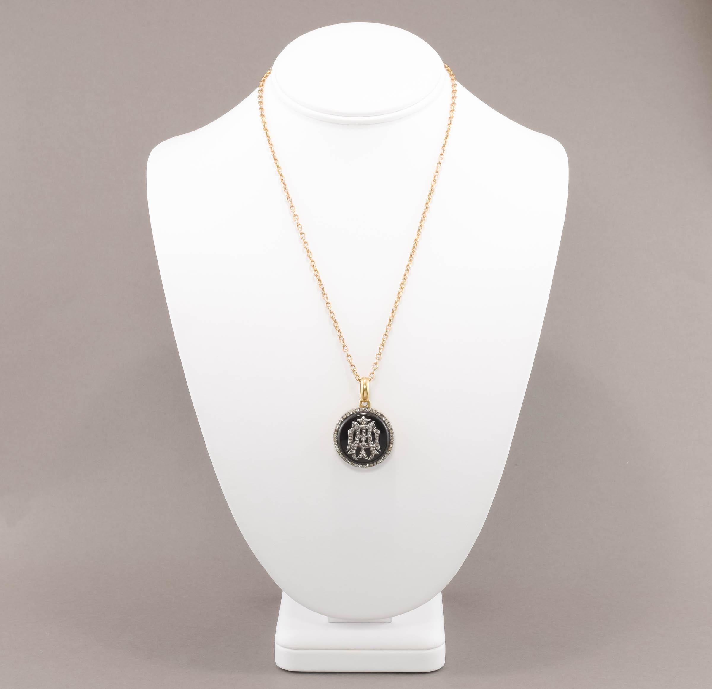 Antique Diamond "Amity, Eternity Infinity" Locket with Double Glazed ...