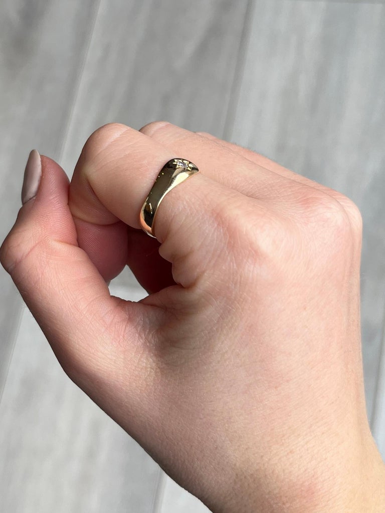 Antique Diamond and 18 Carat Gold Gypsy Band For Sale at 1stDibs