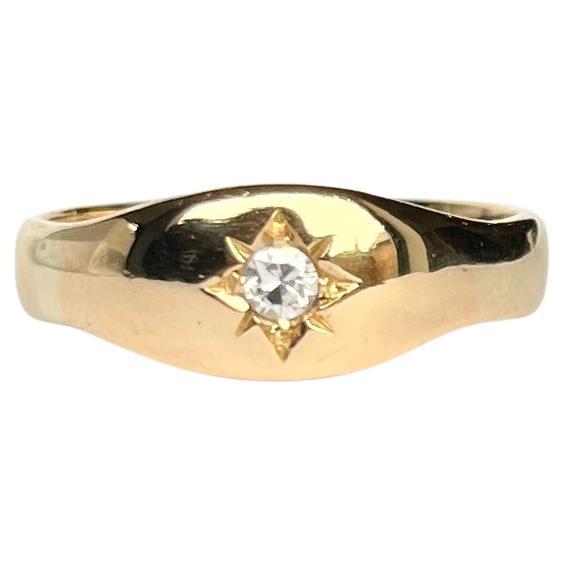 Antique Diamond and 18 Carat Gold Gypsy Band at 1stDibs | sapta dhatu ring