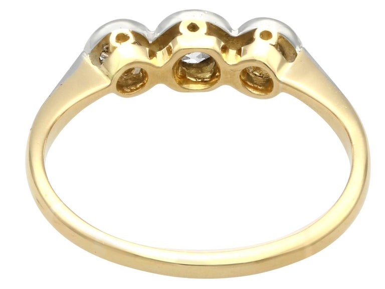 Antique Diamond and Yellow Gold Trilogy Ring Circa 1920 For Sale at 1stDibs