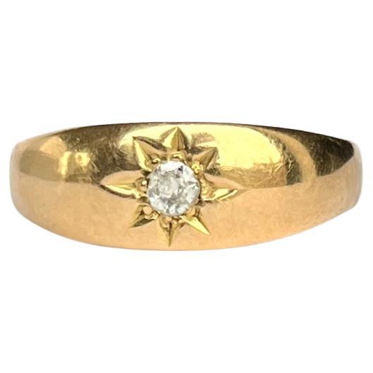 Antique Diamond and 9 Carat Gold Gypsy Band For Sale at 1stDibs