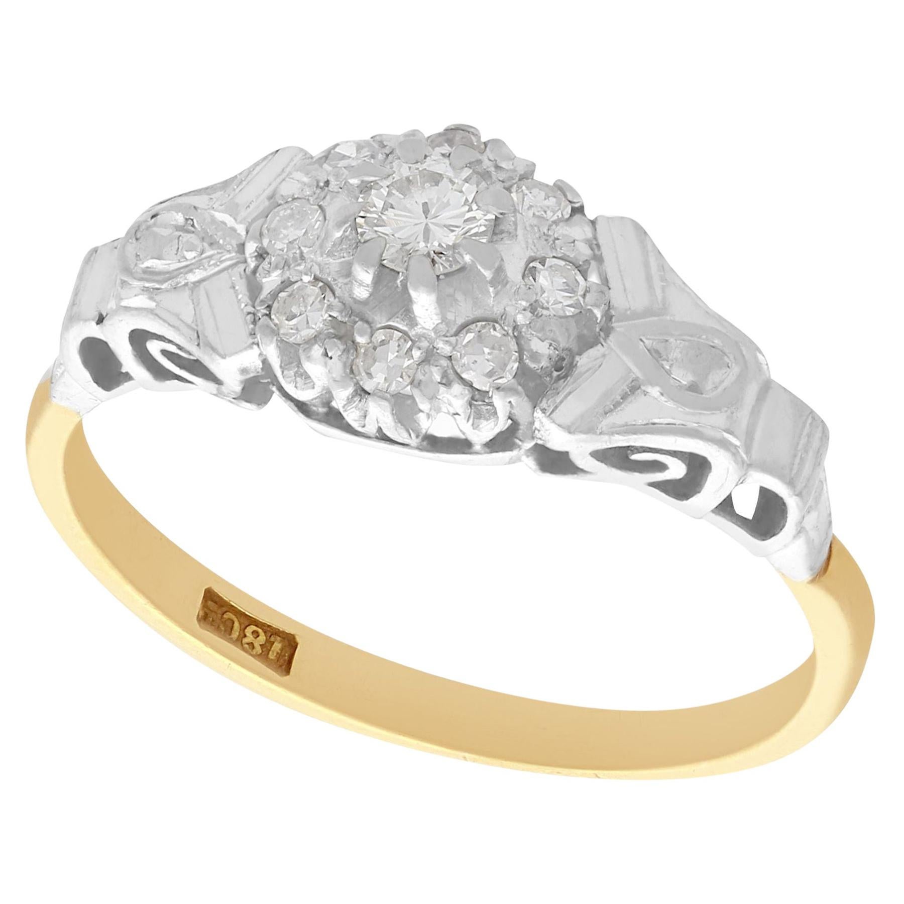 1920s Antique Diamond and Yellow Gold Five Stone Ring For Sale at 1stDibs