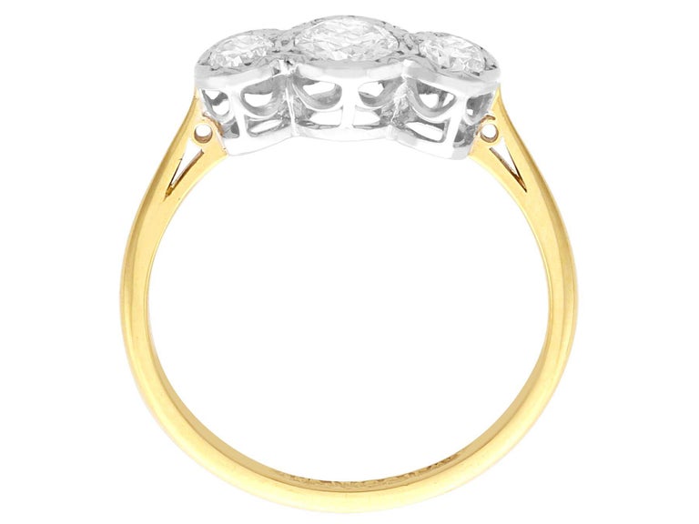 Antique Diamond and Yellow Gold Trilogy Engagement Ring Circa 1930 For ...