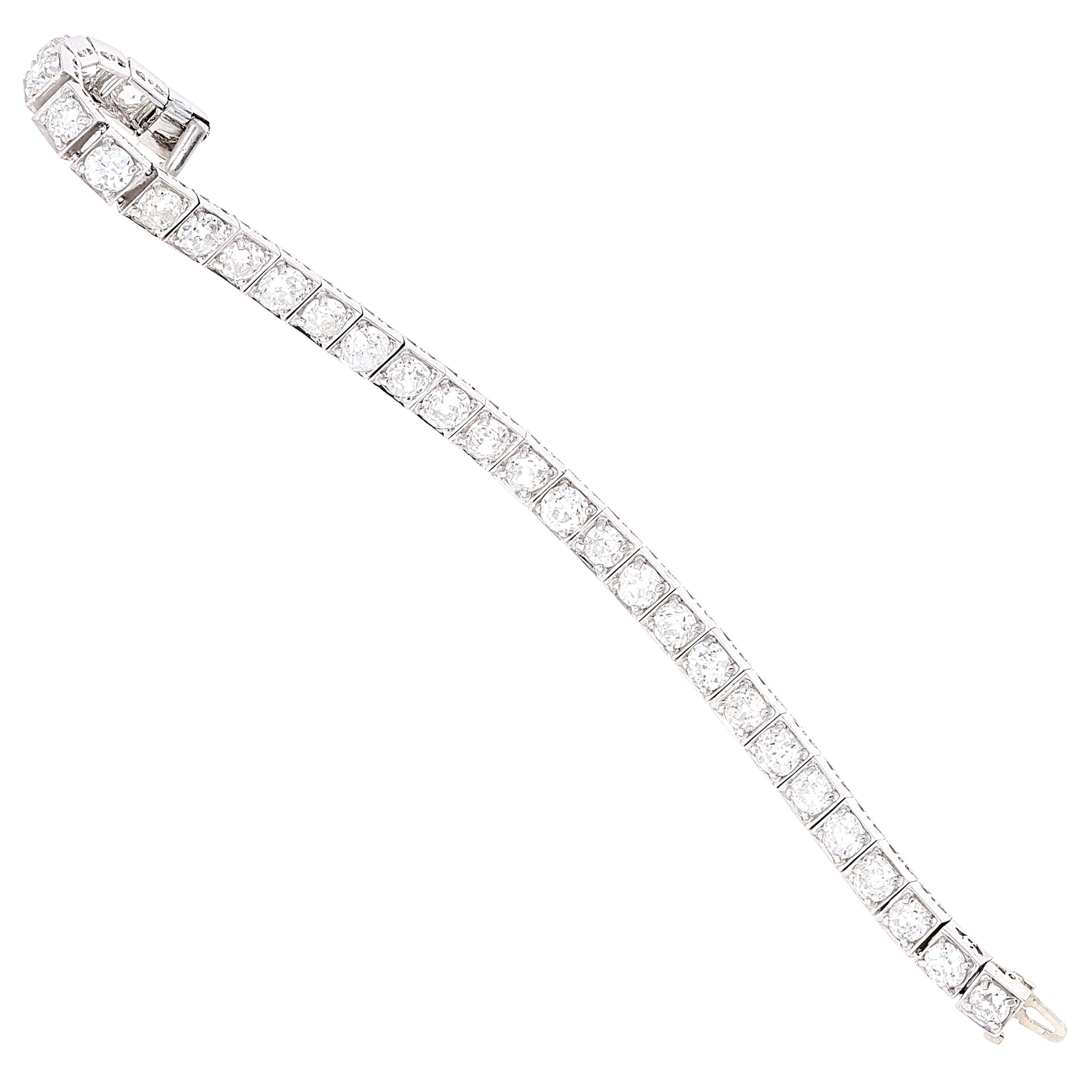 Antique 16 Carat Diamond and Platinum Bracelet For Sale at 1stDibs