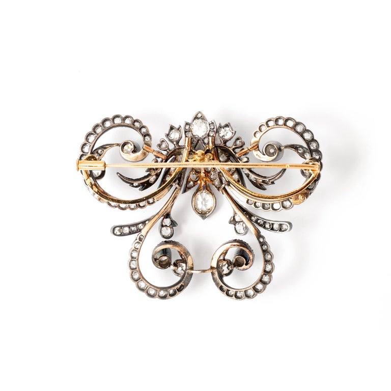 Tiara Convertible Diamond Antique Brooch For Sale at 1stDibs
