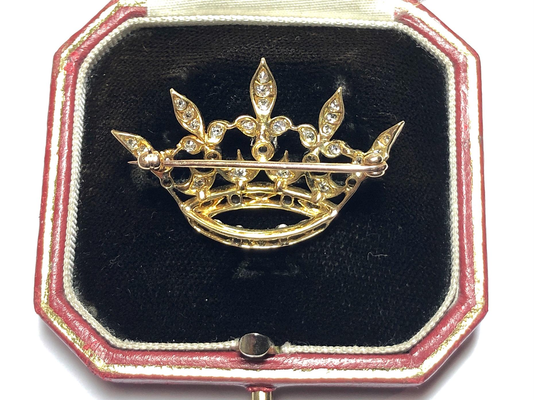 Antique Diamond Crown Brooch, Circa 1915 For Sale at 1stDibs | crown ...