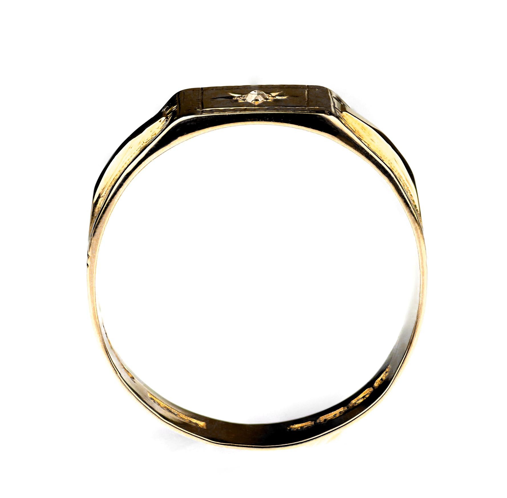 Antique Diamond Gentleman Signet Ring, 18 Carat Gold British Hallmarked ...