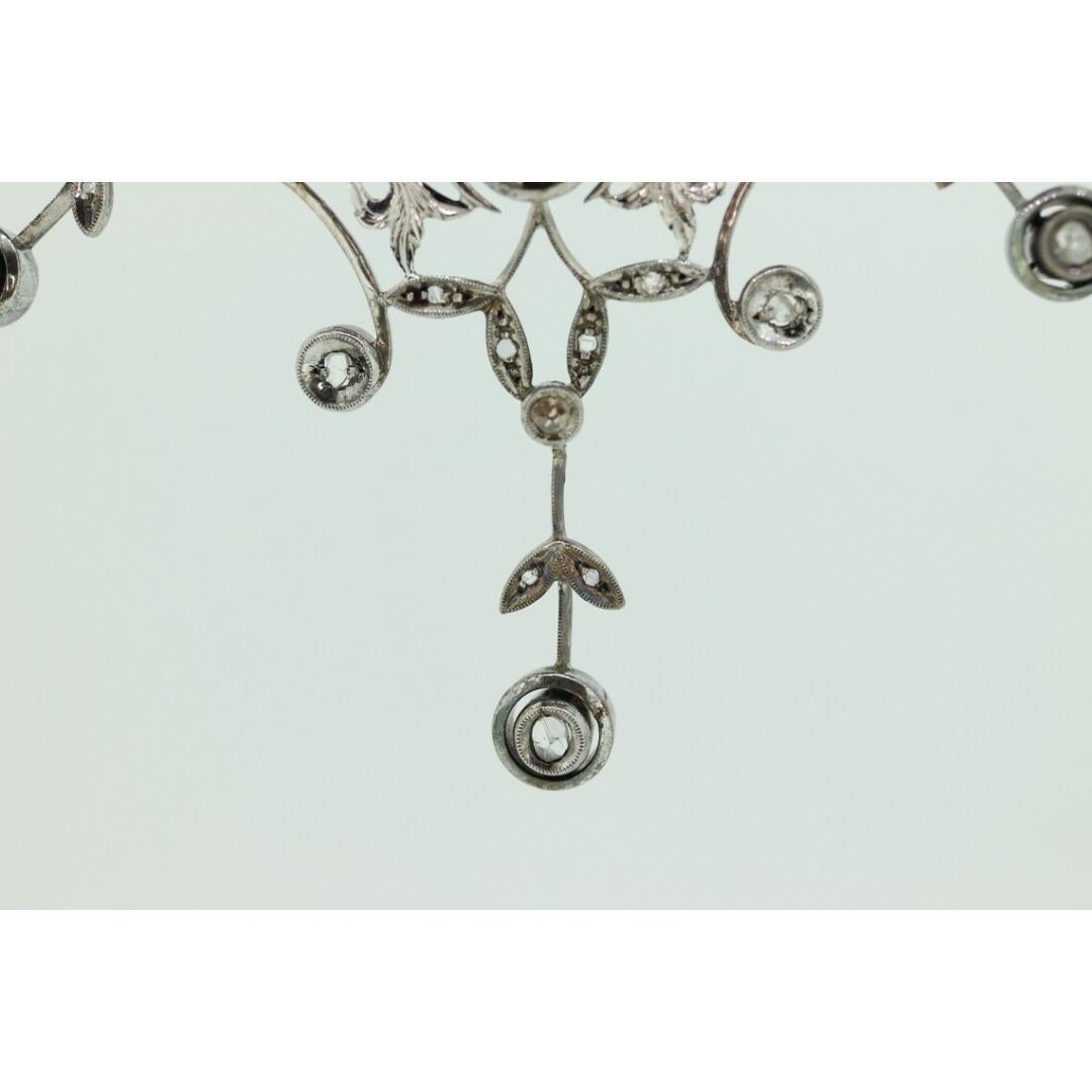 Antique Diamond lavaliere. Sterling Silver with a rough cut diamond ...