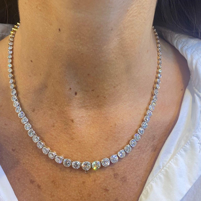 Antique Diamond Rivière Necklace For Sale at 1stDibs