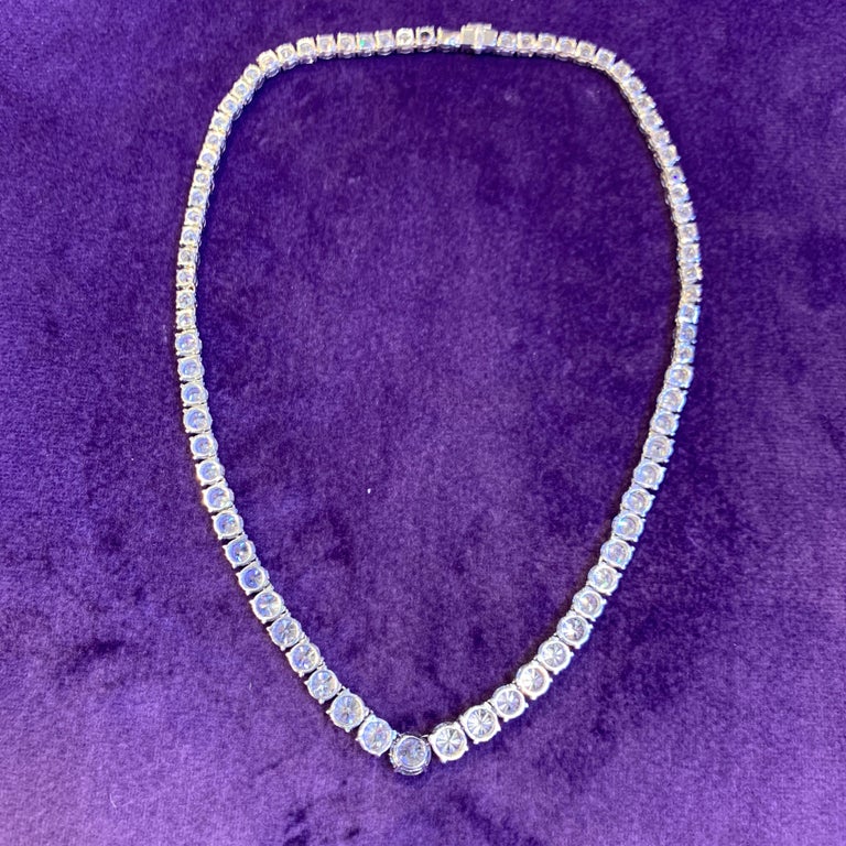 Antique Diamond Rivière Necklace For Sale at 1stDibs