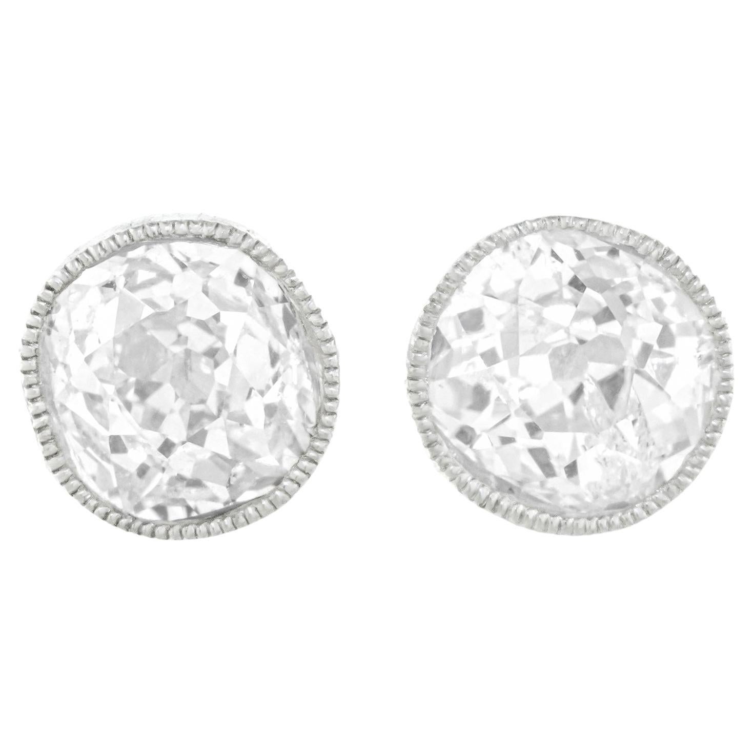 Antique Diamond-Set Platinum Studs at 1stDibs
