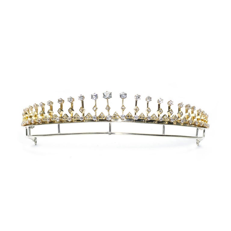 Antique Diamond Silver and Gold Fringe Tiara Necklace, Circa 1880 at ...