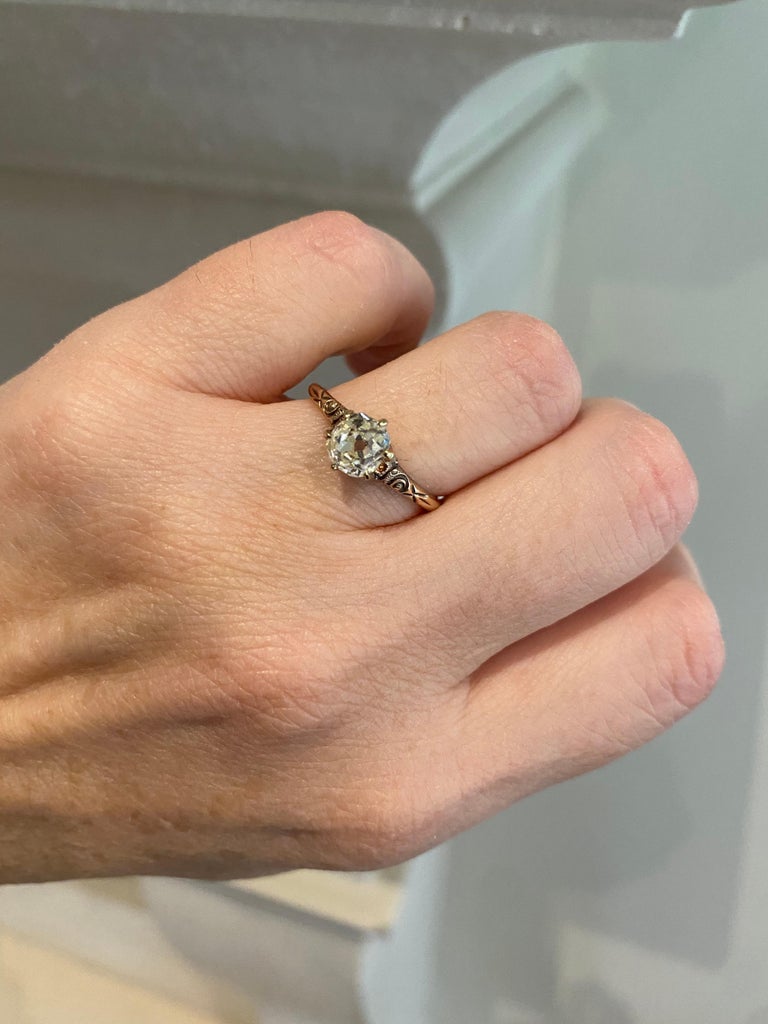 Antique Diamond Solitaire Ring For Sale at 1stDibs
