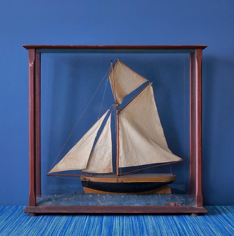 Antique Diorama of a Sailing Ship in Wooden Frame, France, 19th Century ...