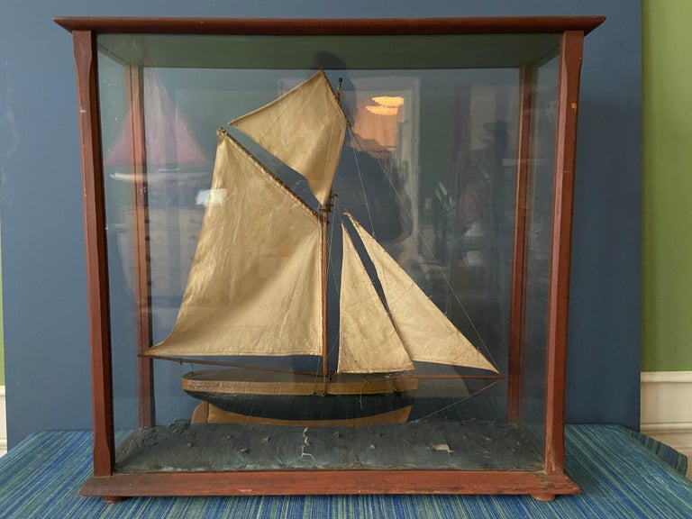 Antique Diorama of a Sailing Ship in Wooden Frame, France, 19th Century ...