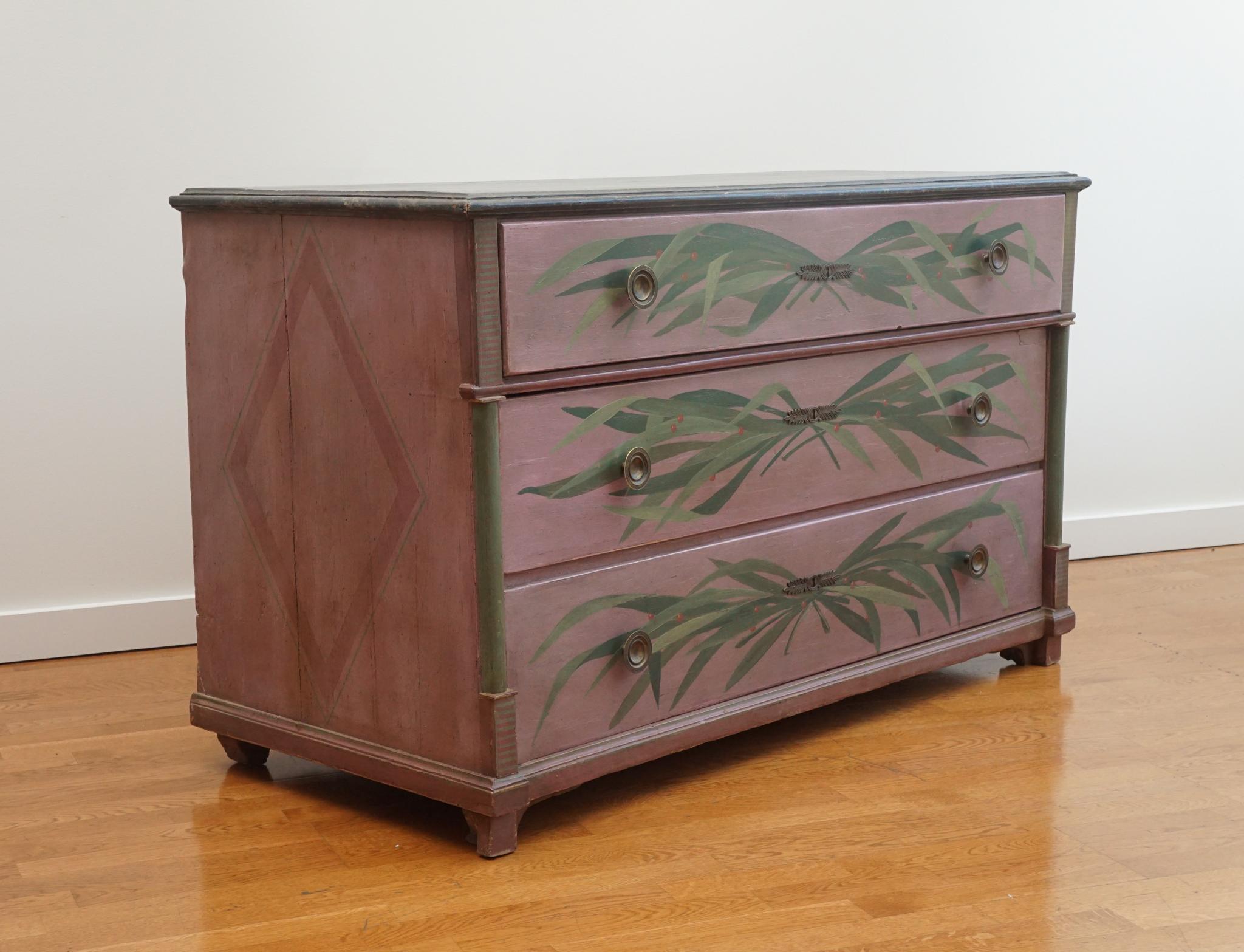 Antique Directoire-Style Painted Commode For Sale at 1stDibs