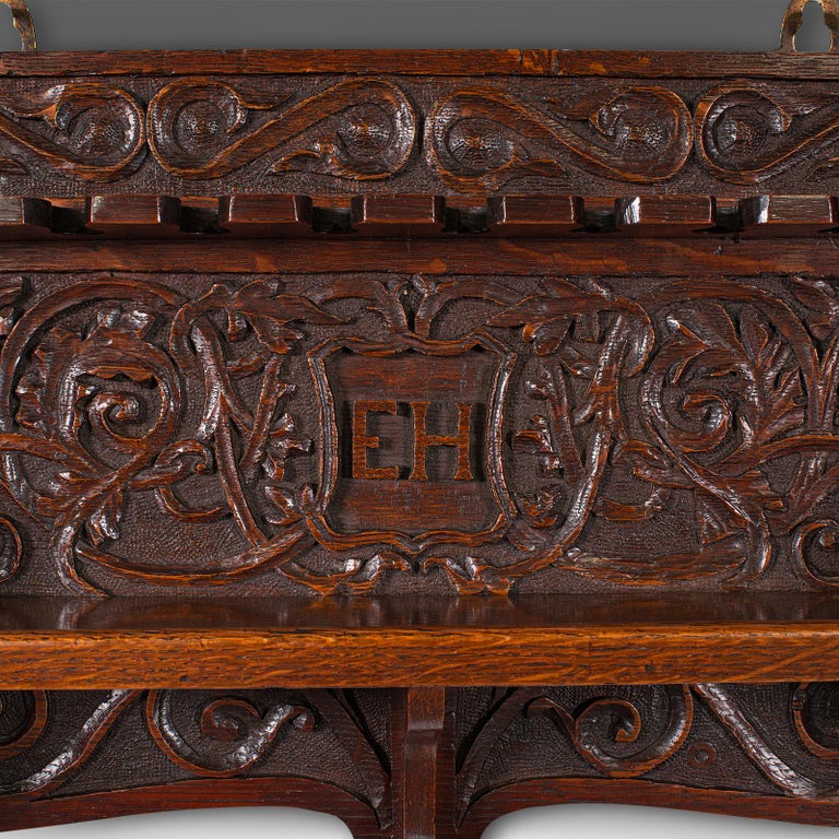 Antique Display Rack, English, Oak, Kitchen, Hallway, Wall Shelf ...