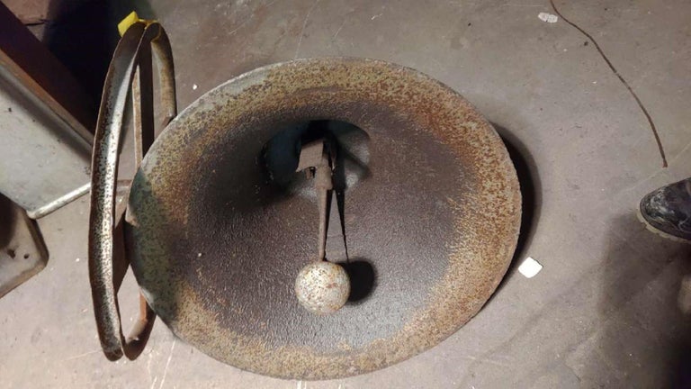 Antique Distressed Cast Iron Church Bell For Sale at 1stDibs