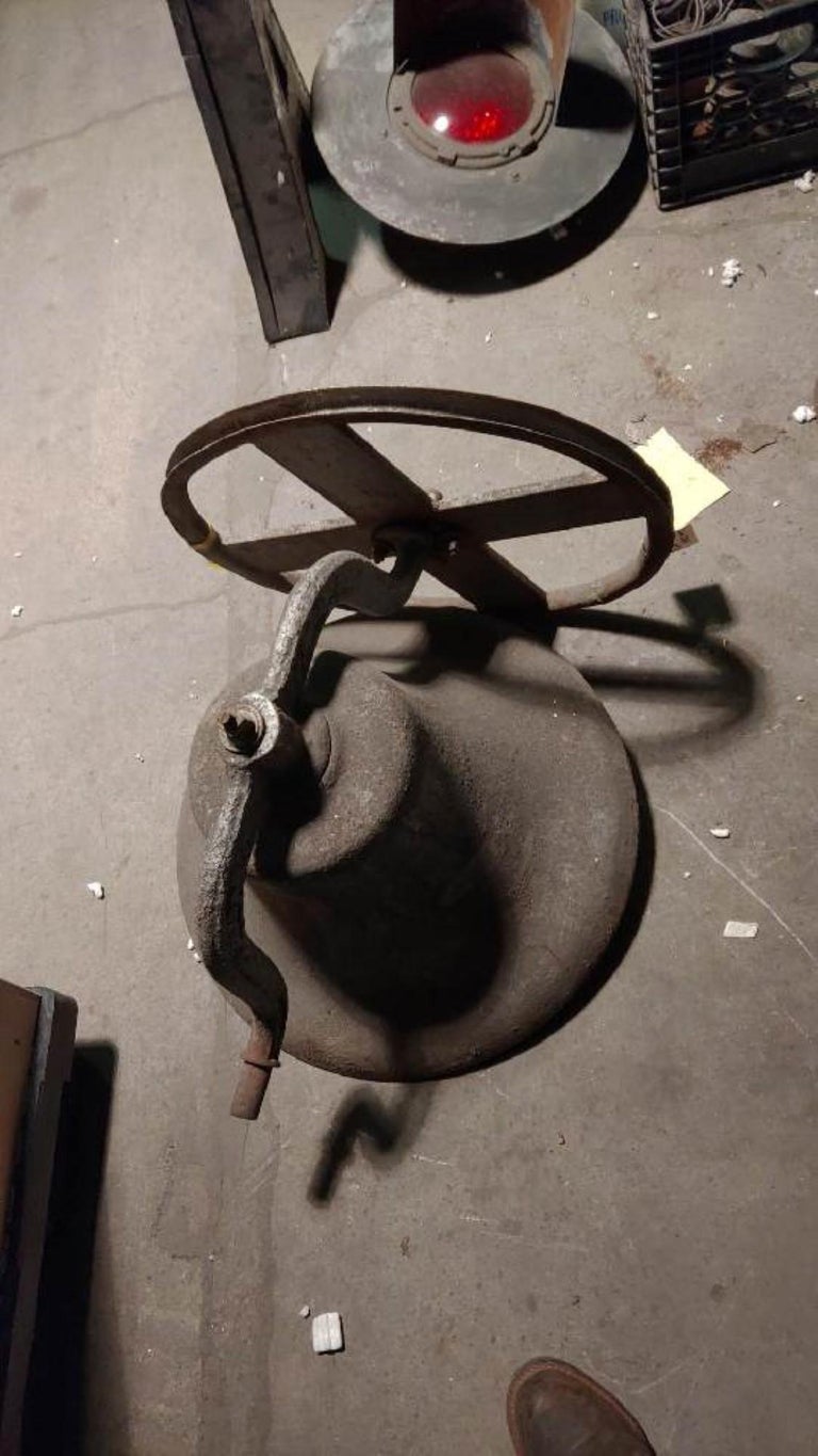 Antique Distressed Cast Iron Church Bell For Sale at 1stDibs