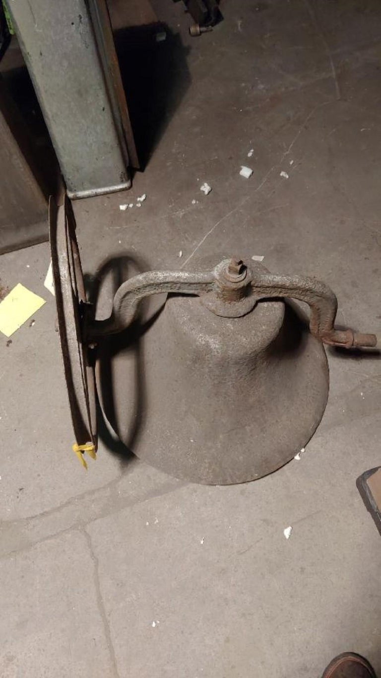 Antique Distressed Cast Iron Church Bell For Sale at 1stDibs