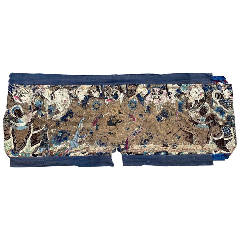 Antique Distressed Chinese Embroidery For Sale at 1stDibs