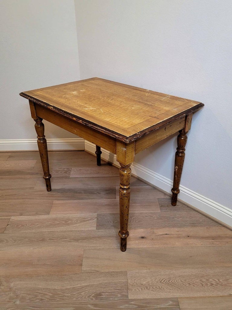 Antique Distressed Country Farmhouse Work Table For Sale at 1stDibs