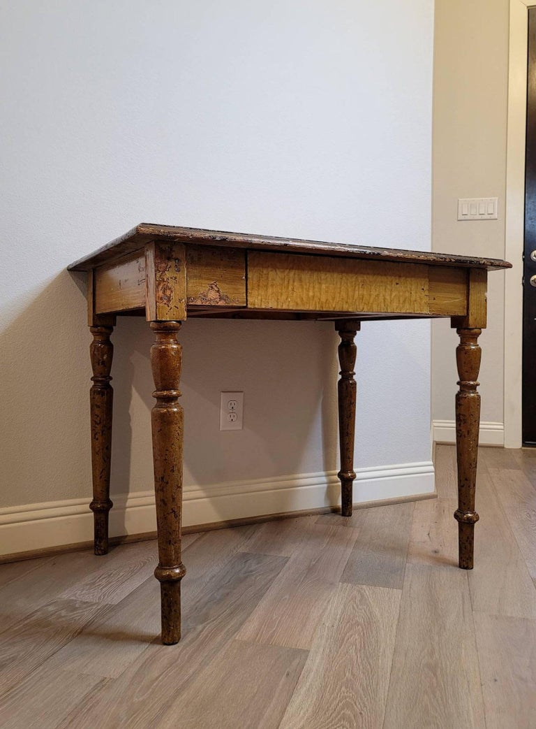 Antique Distressed Country Farmhouse Work Table For Sale at 1stDibs