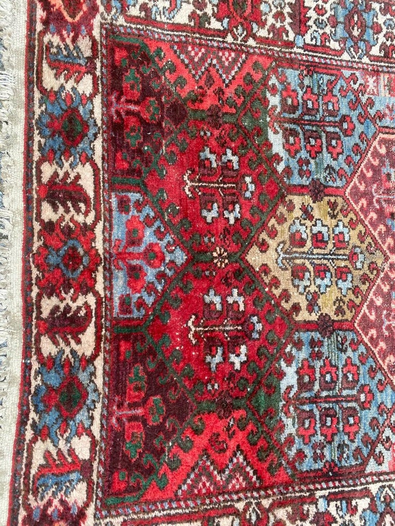 Antique Distressed Kurdish Rug For Sale at 1stDibs