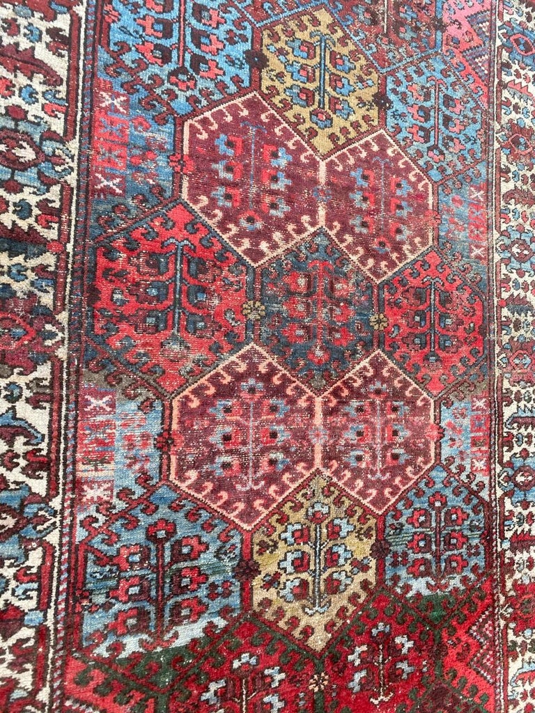 Antique Distressed Kurdish Rug For Sale at 1stDibs