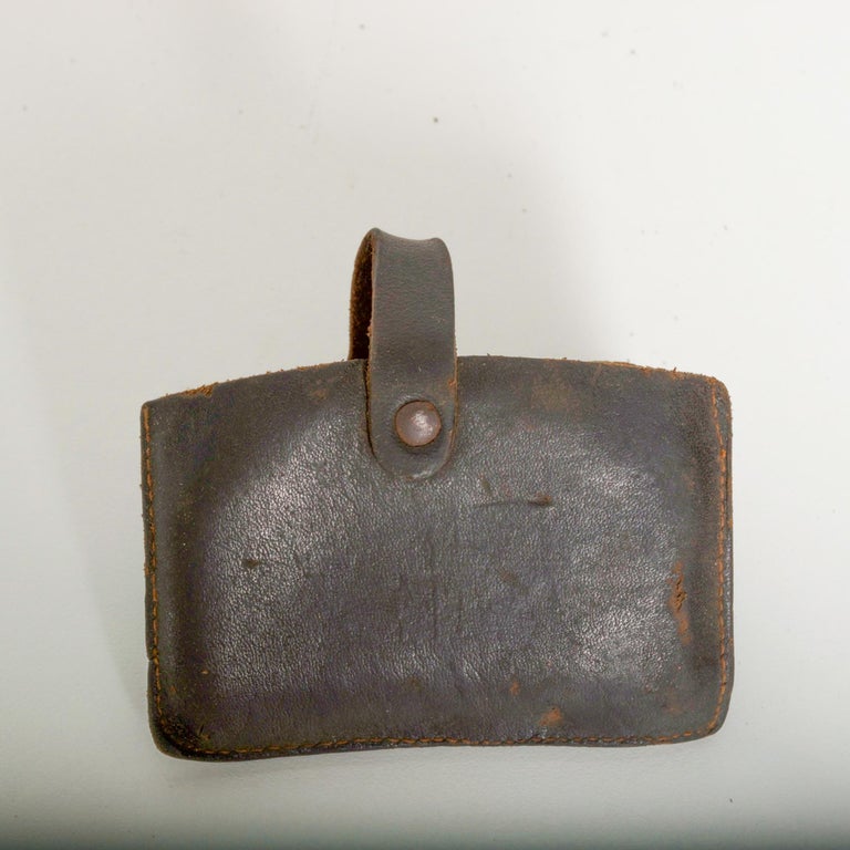 Antique Distressed Leather Money Pouch Belt Coin Wallet 1900s For Sale ...