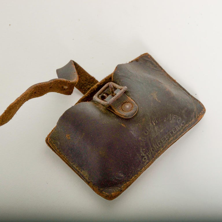 Antique Distressed Leather Money Pouch Belt Coin Wallet 1900s For Sale ...