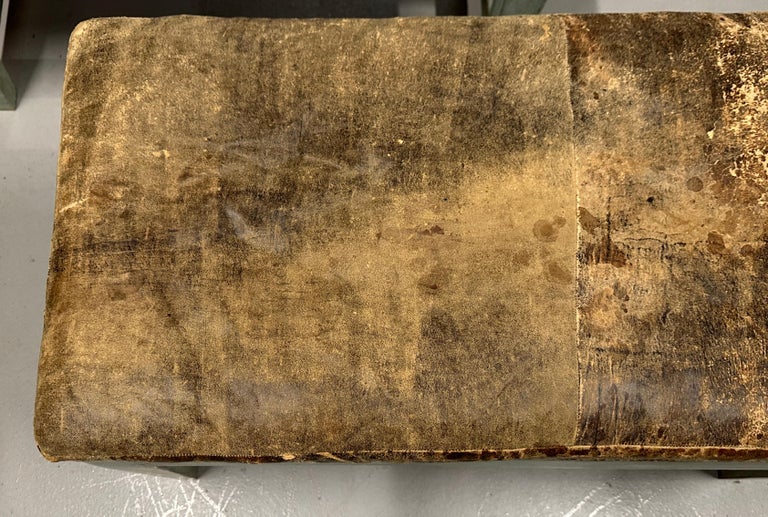 Antique Distressed Leather Painted Benches For Sale at 1stDibs
