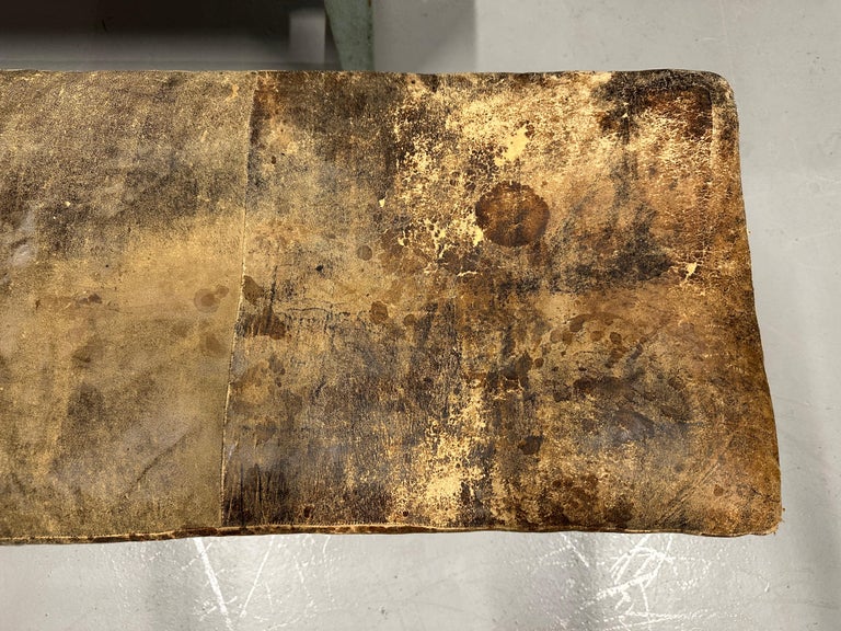Antique Distressed Leather Painted Benches For Sale at 1stDibs