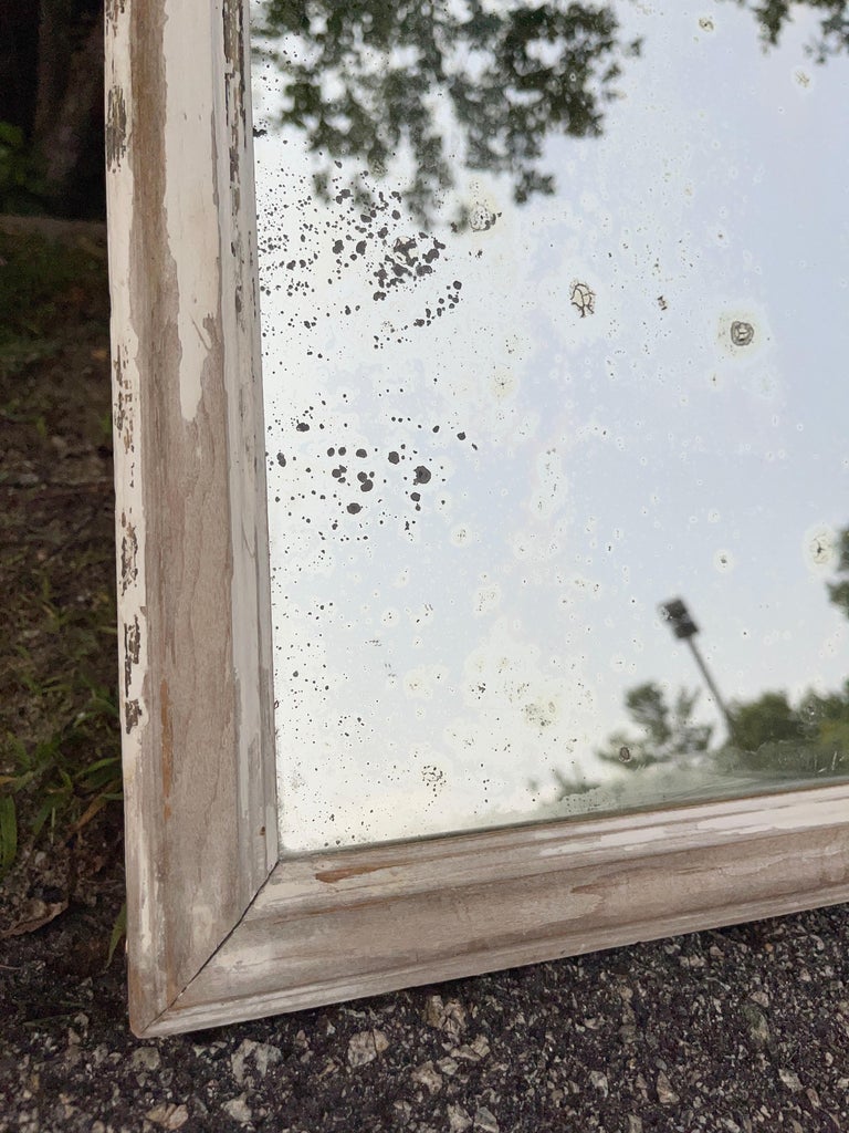 Antique Distressed Painted Wall Mirror at 1stDibs