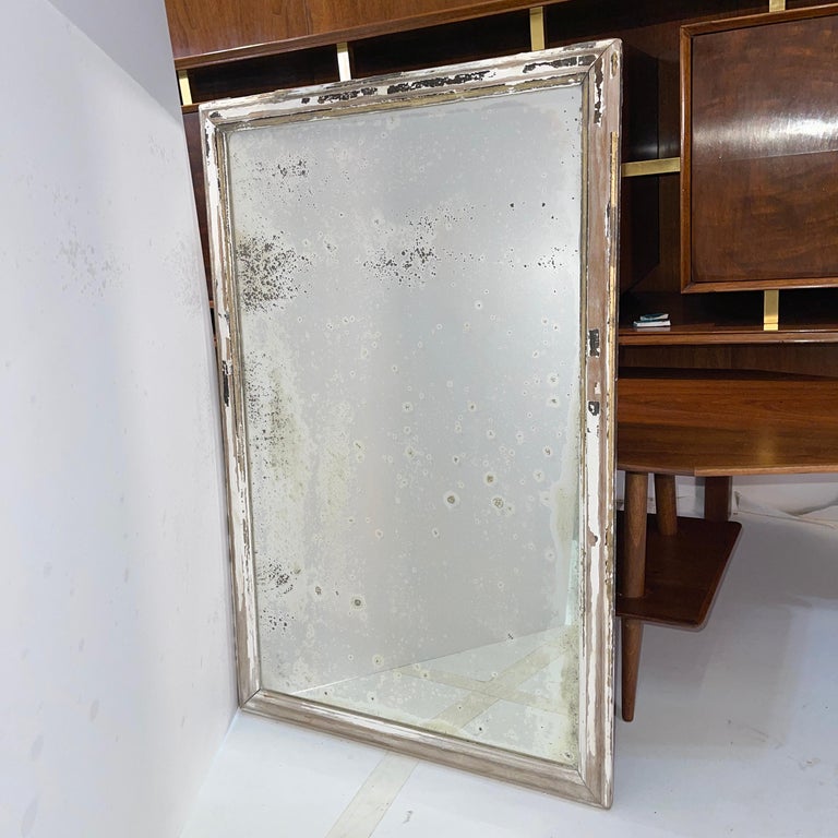 Antique Distressed Painted Wall Mirror at 1stDibs