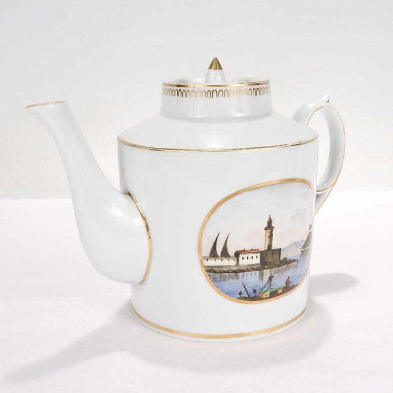 Antique Doccia Porcelain Italian Neoclassical Topographical Teapot For ...
