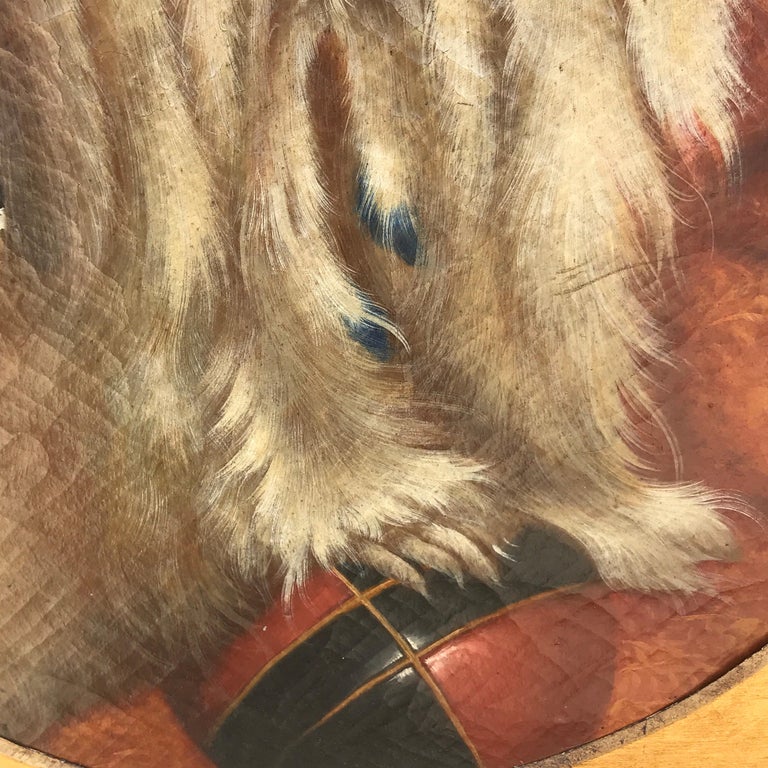 Antique Dog Portrait, Maltese with a Bocce Ball at 1stDibs