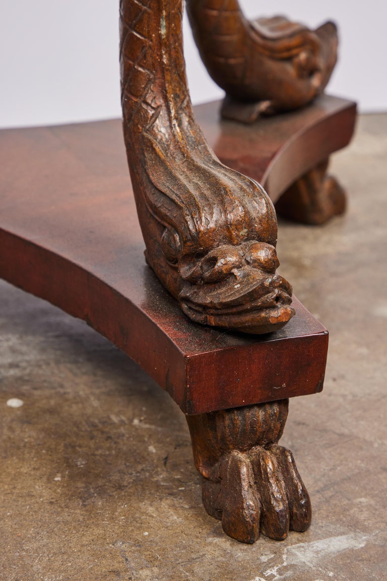 Antique Dolphin Leg Side Table For Sale at 1stDibs