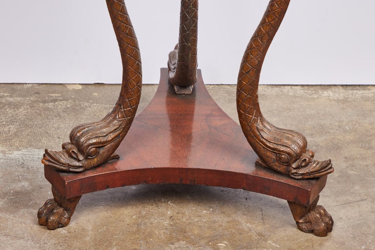 Antique Dolphin Leg Side Table For Sale at 1stDibs