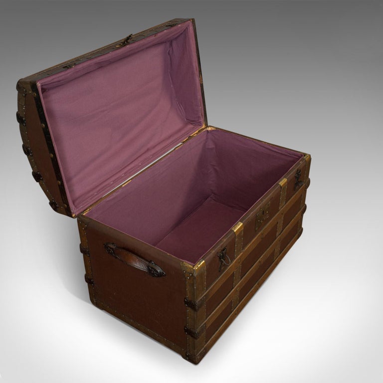 Antique Dome Top Trunk, English, Oak, Carriage Chest, Coffer, Edwardian ...