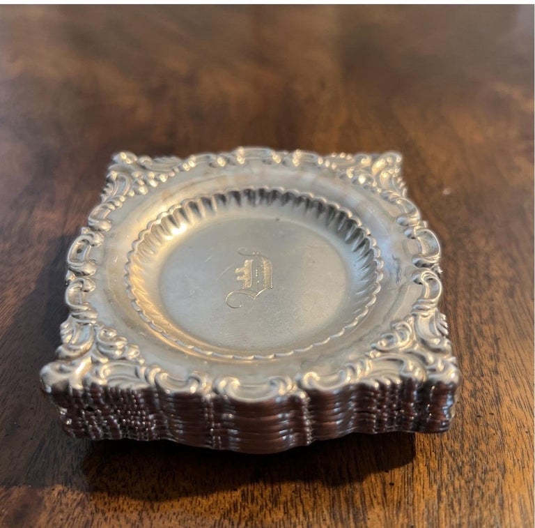 Antique Dominick and Haff “d” Monogram Sterling Silver Butter Pat ...
