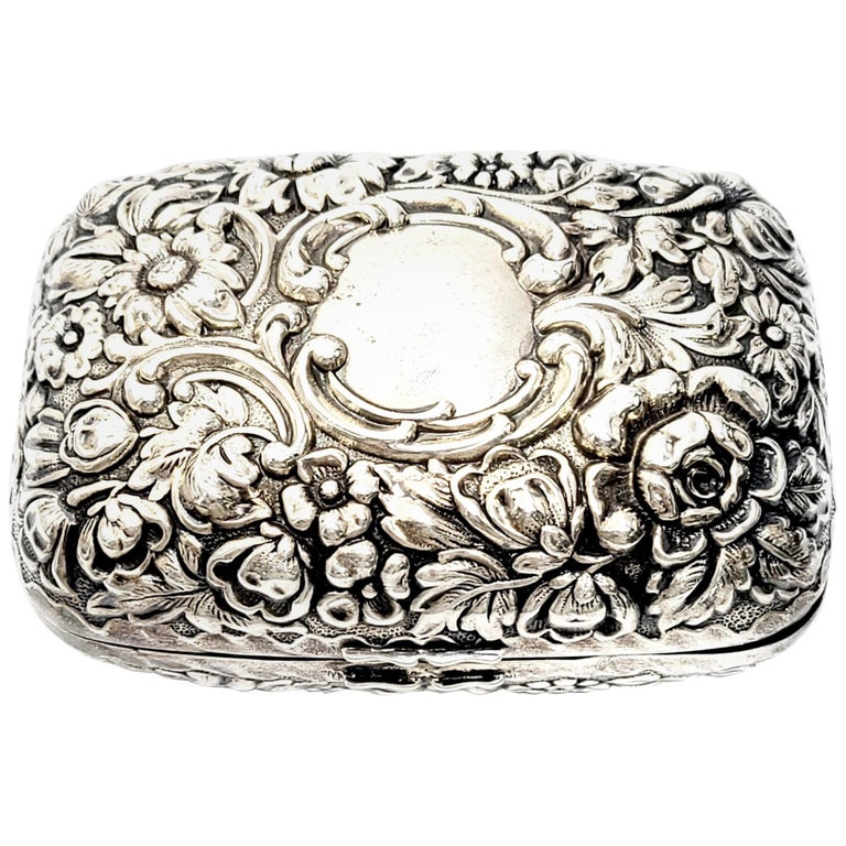 Antique Dominick and Haff Sterling Silver Repousse Soap Box at 1stDibs