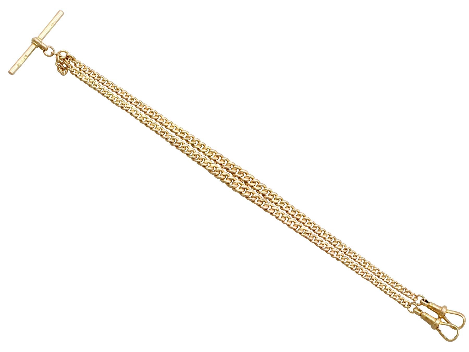 Antique Double Albert Watch Chain in Yellow Gold at 1stDibs