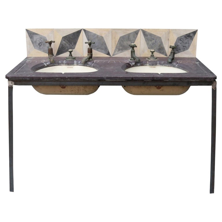 Antique Double Basin with Stand For Sale at 1stDibs