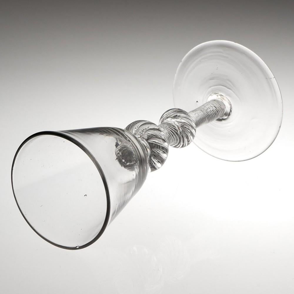 Antique Double Knop Composite Stem Wine Glass, c1750 For Sale at 1stDibs