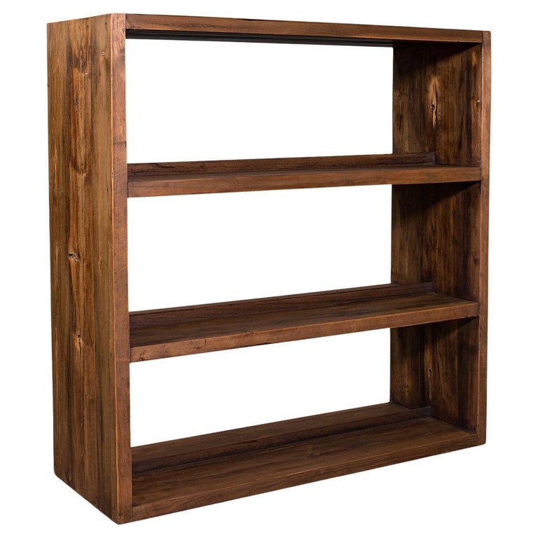 Antique Double Sided Bookcase, English, Pitch Pine, Open Book Shelf ...