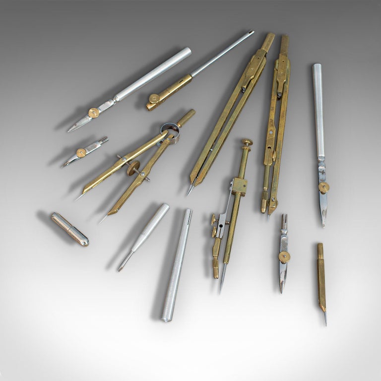 Antique Drawing Instrument Set, German, Cartographer, Technical ...