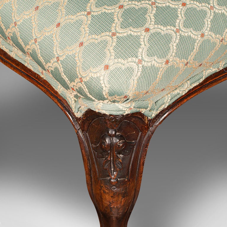 Antique Dressing Stool, English, Walnut, Footstool, Bedroom Rest ...