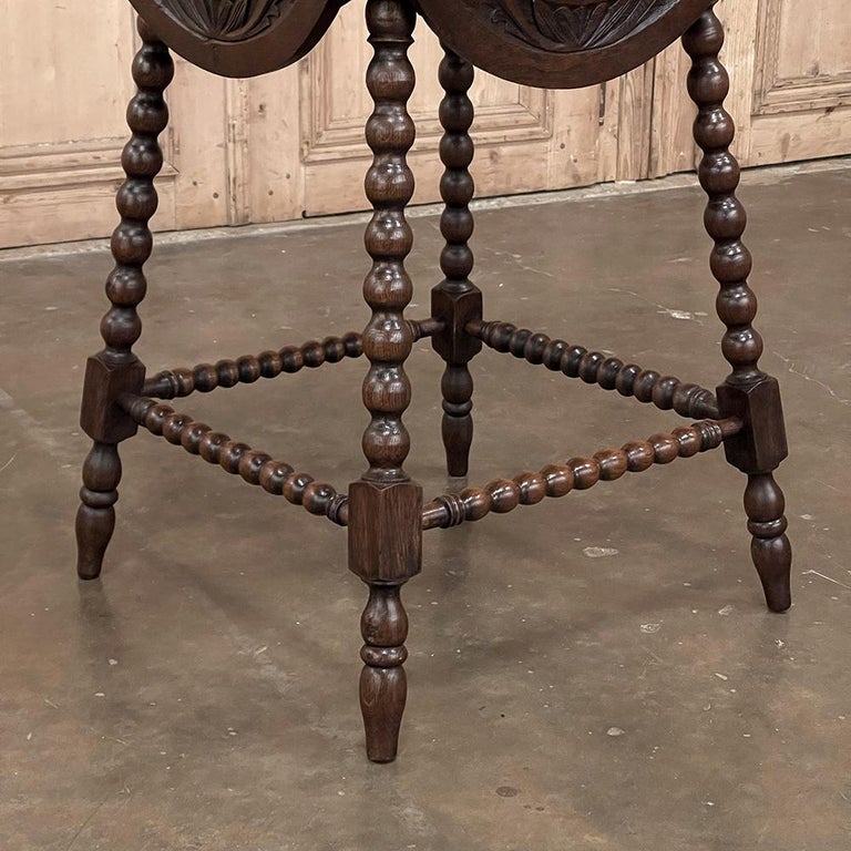 Antique Drop Leaf Spool Leg End Table For Sale at 1stDibs